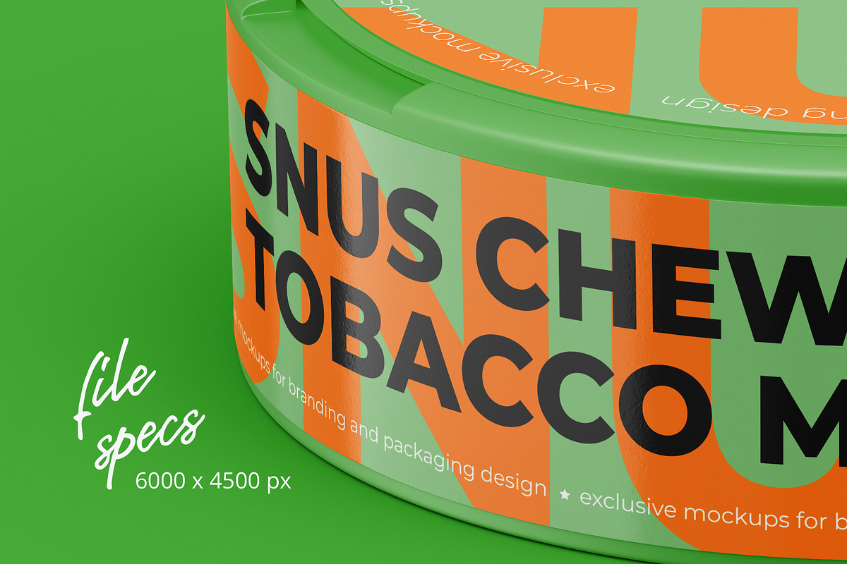 Snus Chewing Tobacco Can Mockup, a Packaging Mockup by easymock 2