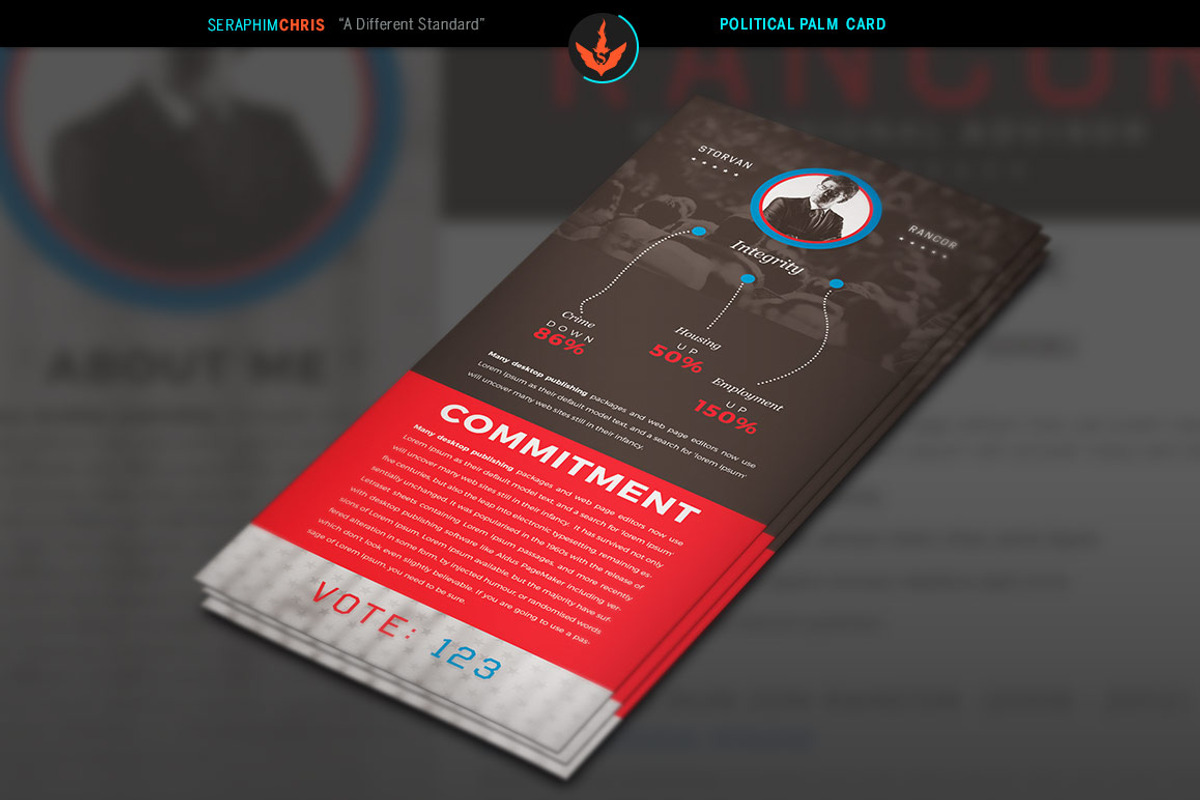 Political Palm Card Template, a Flyer Template by SeraphimChris