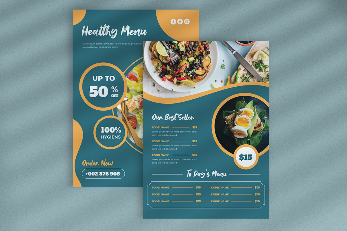 Healthy Food Promo Flyer, a Flyer Template by Rahardi Creative ...