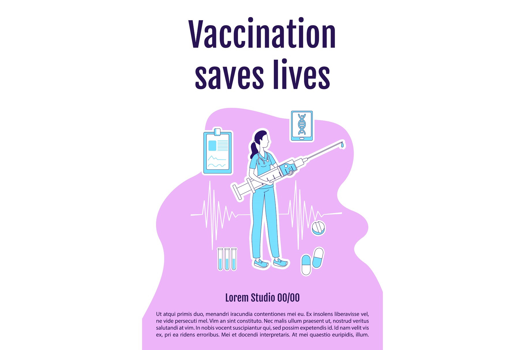 Vaccination saves lives poster | Flyer Templates ~ Creative Market