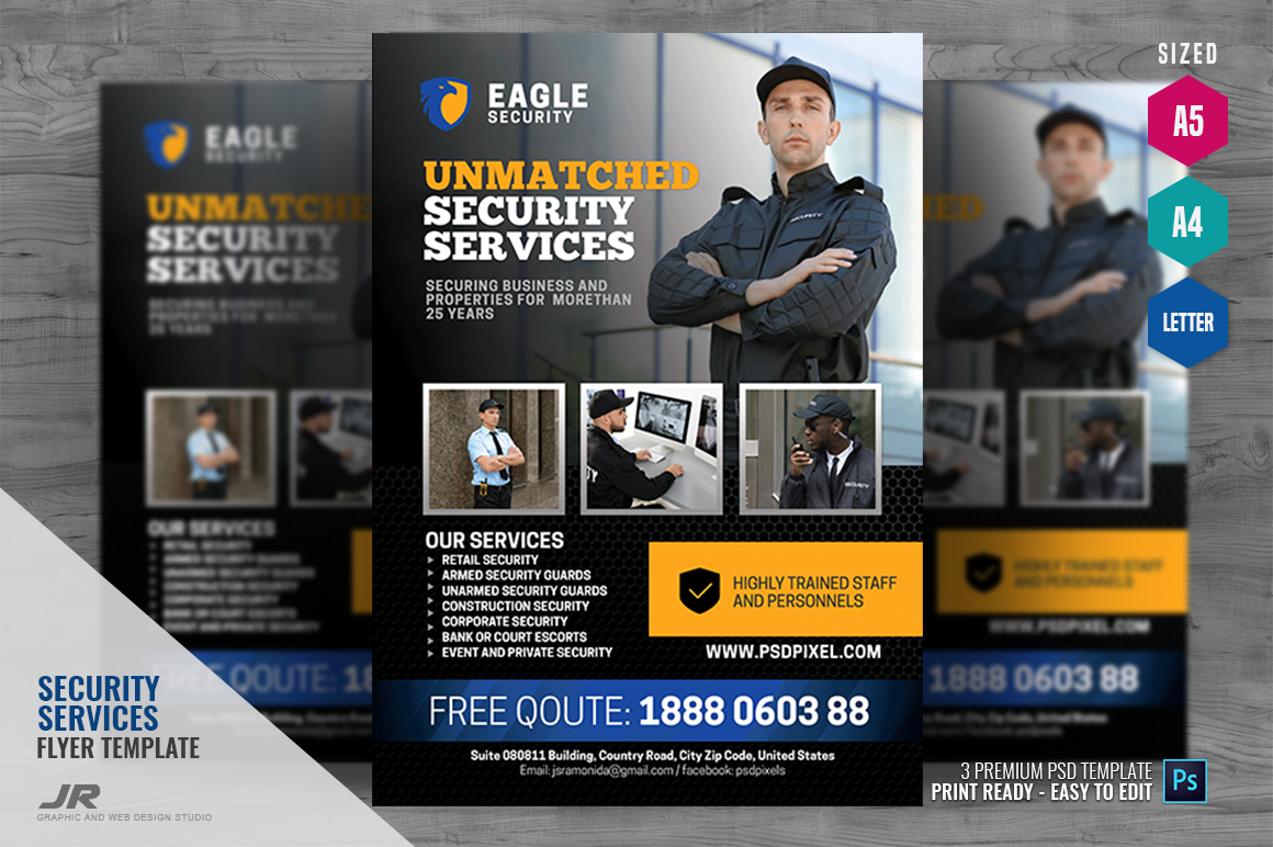 Commercial Security Flyer, a Flyer Template by PSDPixel
