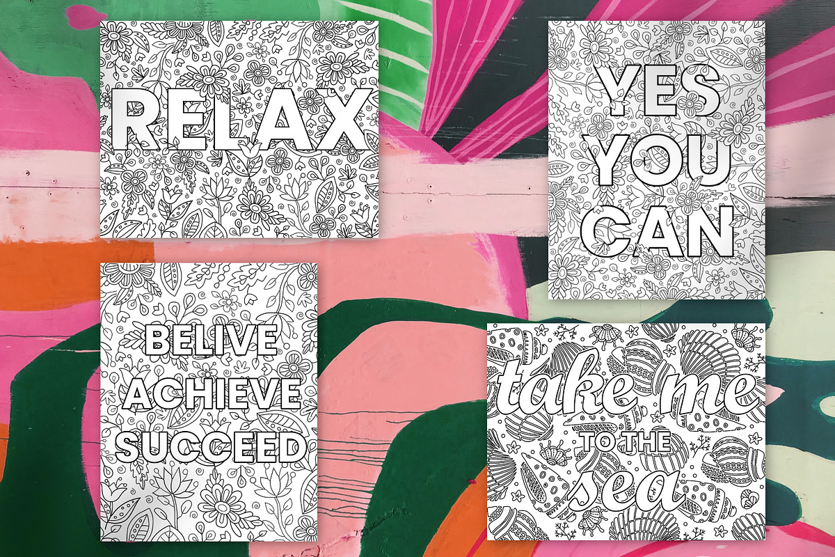 Coloring Pages & Inspirational Quotes