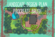 Landscape design procreate brush set, a Brush Add-On by Meisanmui