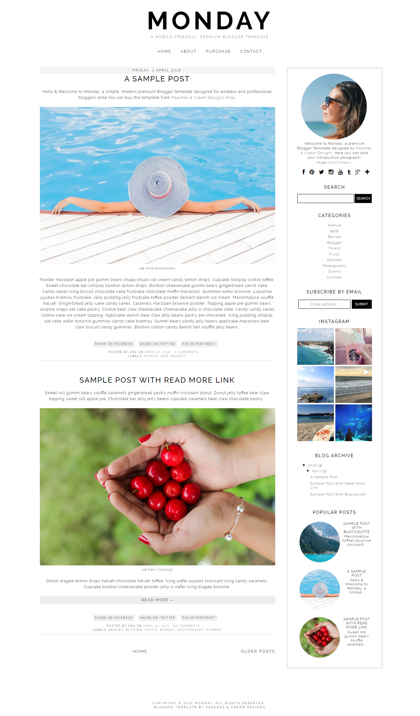 Monday - Pre-made Blogger Template, a Websites & App Template by The ...