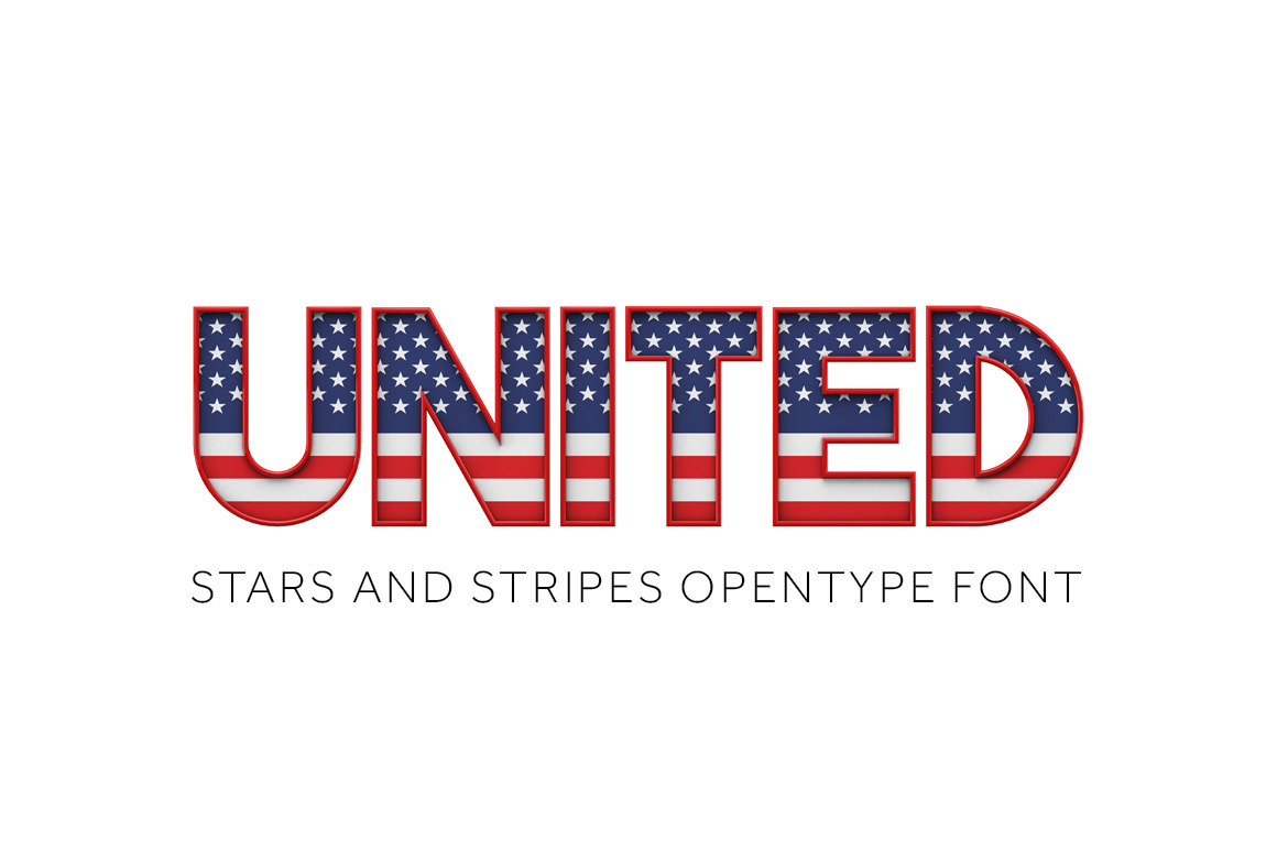 UNITED - STARS & STRIPES COLOR FONT, a Handwritten Font by ink drop