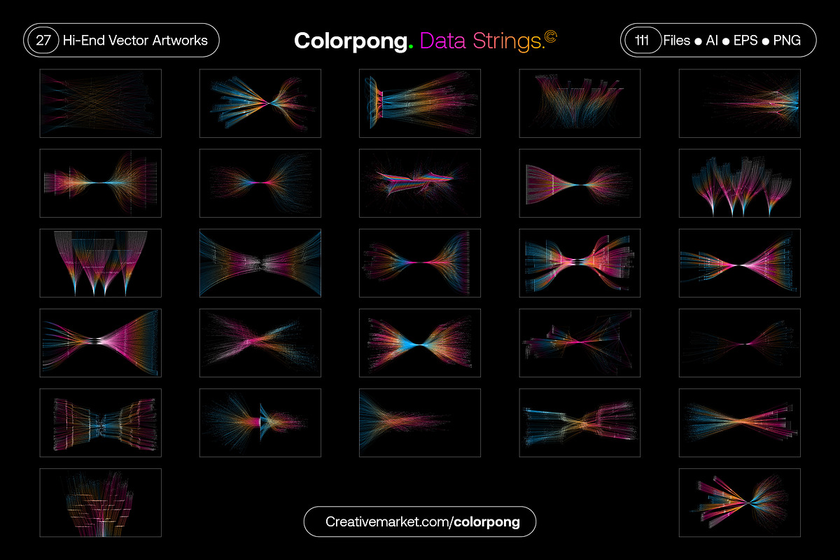 Data Strings – Vector Bundle, a Technology Illustration by Colorpong