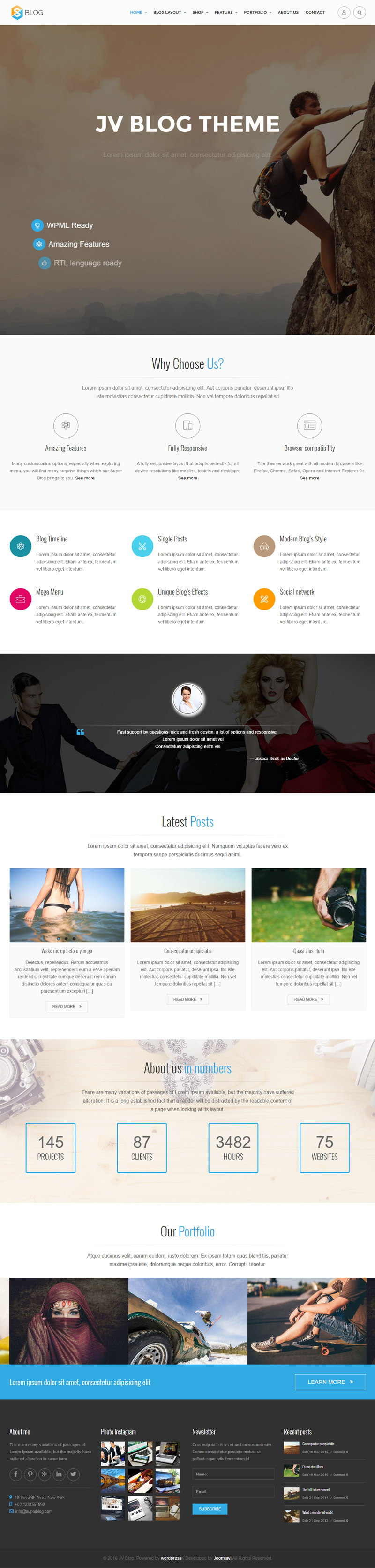 JV Blog Responsive Wordpress Theme, a WordPress Template by osstemplate | Creative Market