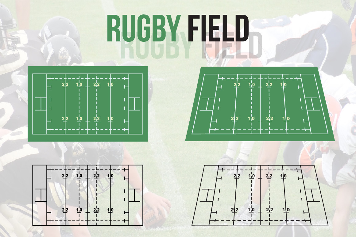 Rugby Field Vector Illustration, an Illustration by jongcreative