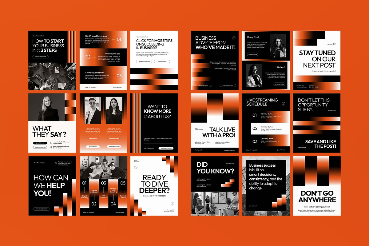 Business Instagram Grid Post, a Social Media Template by graphicook