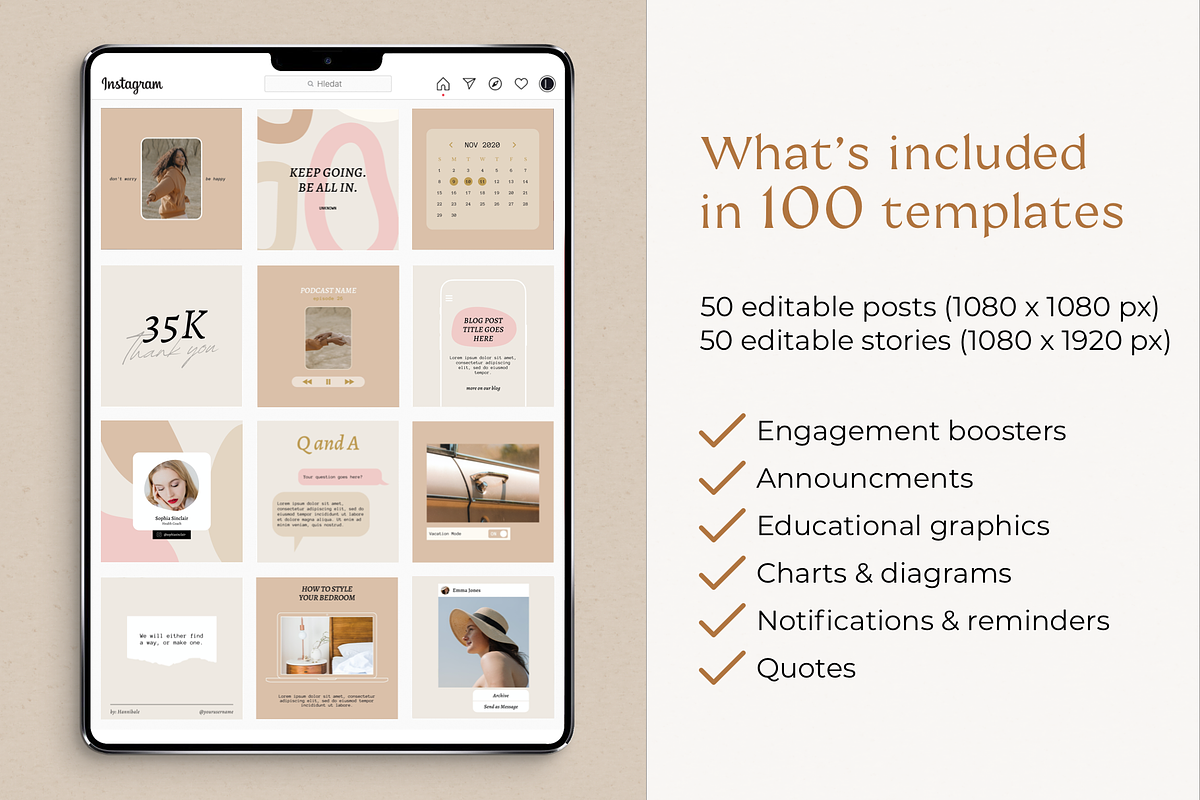 Instagram Template For Bloggers, a Social Media Template by Bonumo