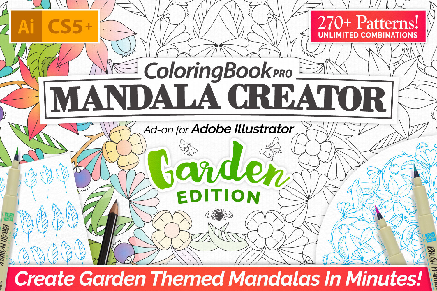 Coloring Book Pro - Garden Edition, a Plug-in Add-On by Drifter Studio