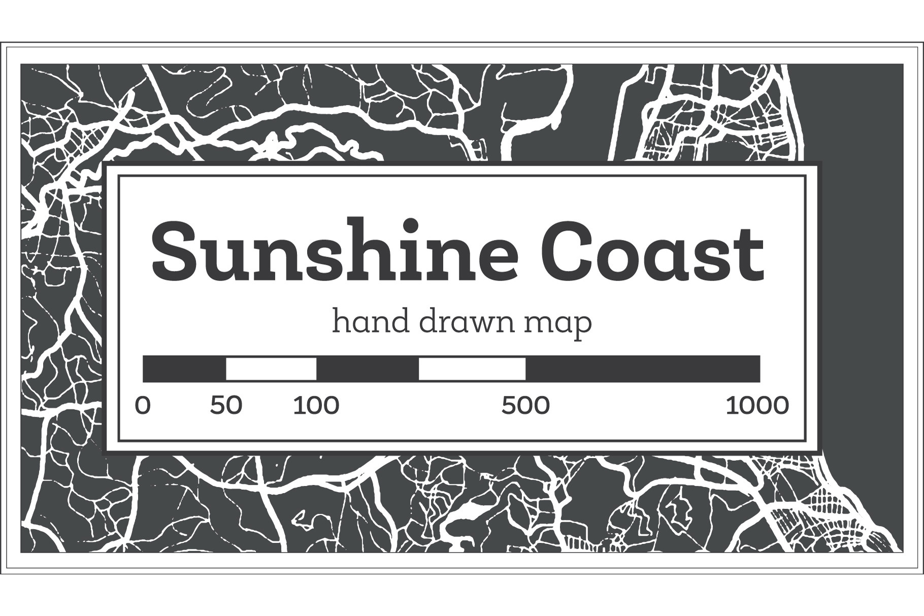 Sunshine Coast Australia City Map, a Transportation Illustration by ...