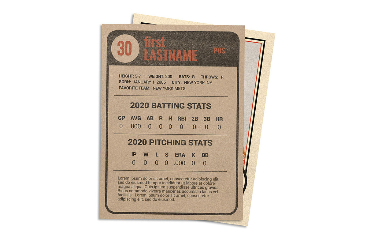 Classic Baseball Card Template, a Design Template by Sports Card Templates