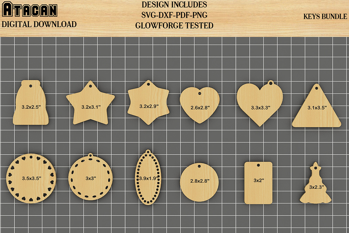 Wooden Keychain Laser cut files, an Object Graphic by AtacanDigital ...