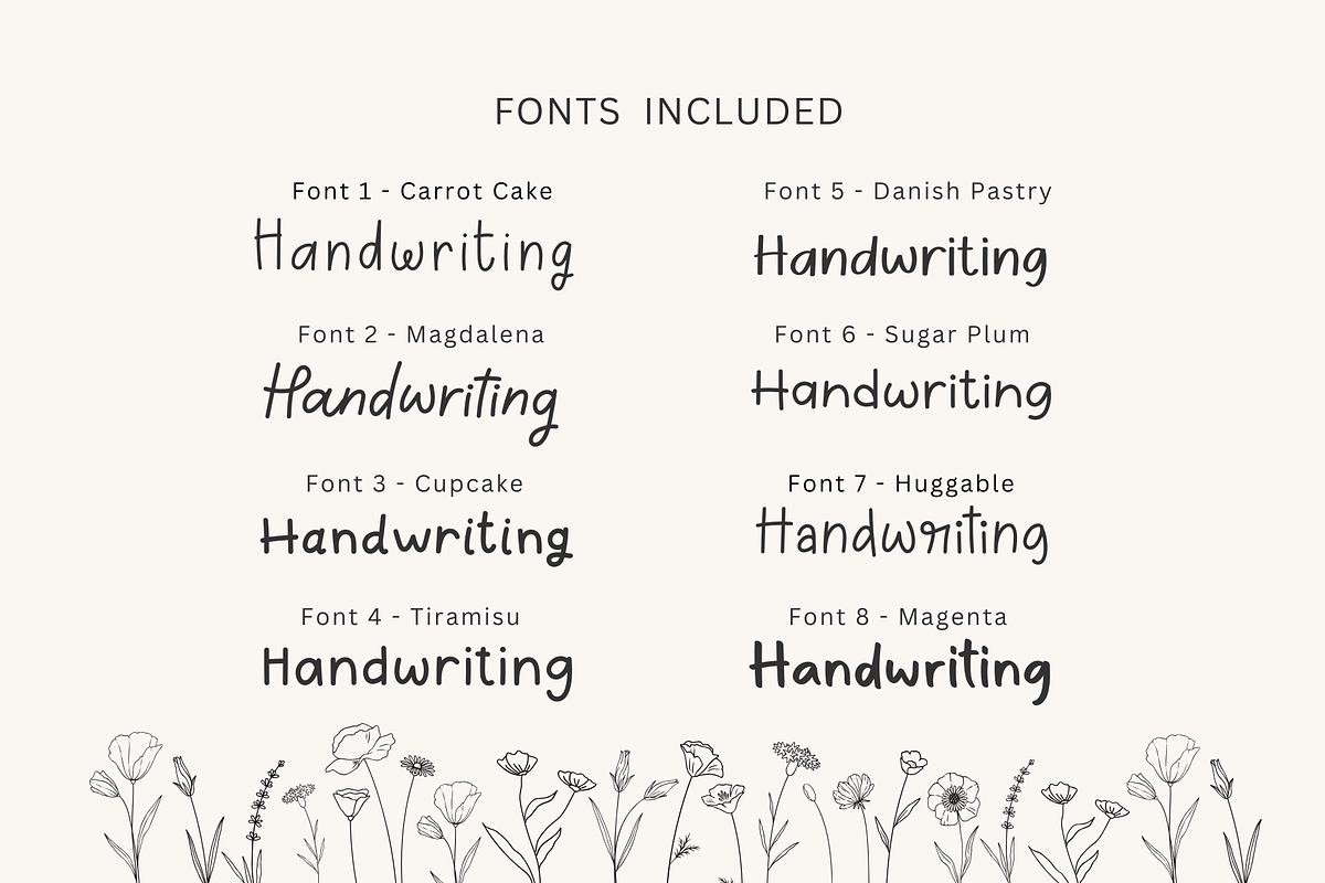 Handwriting Bundle 2, a Handwritten Font by Cotton White Studio
