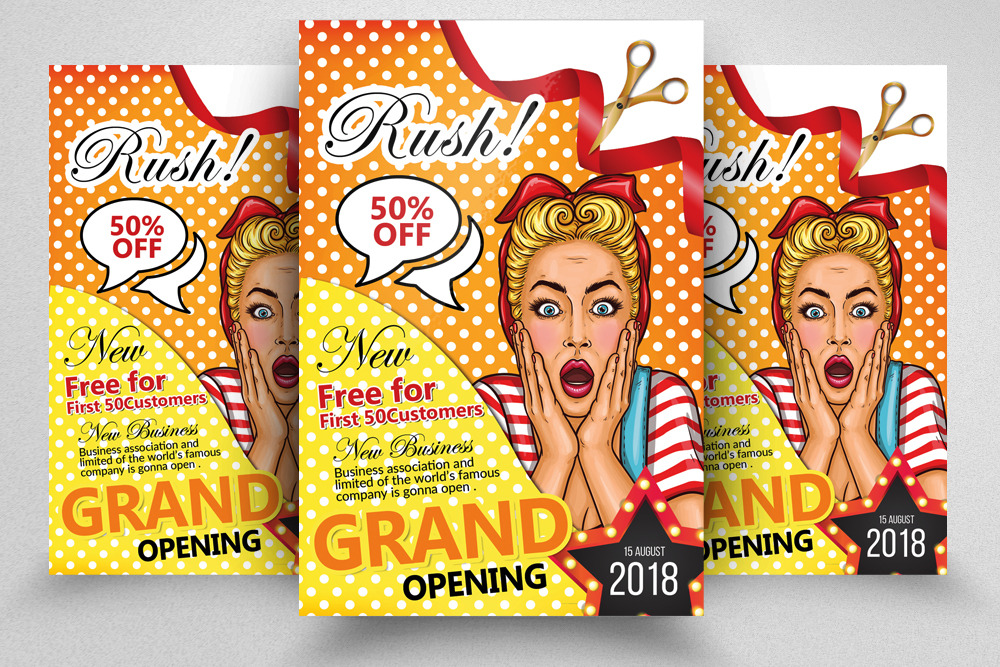 Grand Opening Offer Flyer Templates, a Flyer Template by Psd Templates