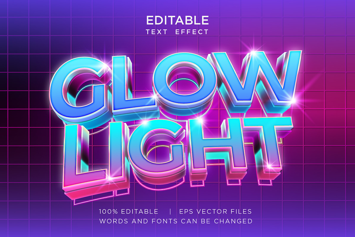 glow neon 3d editable font, a Layer Style Add-On by yokbisayok