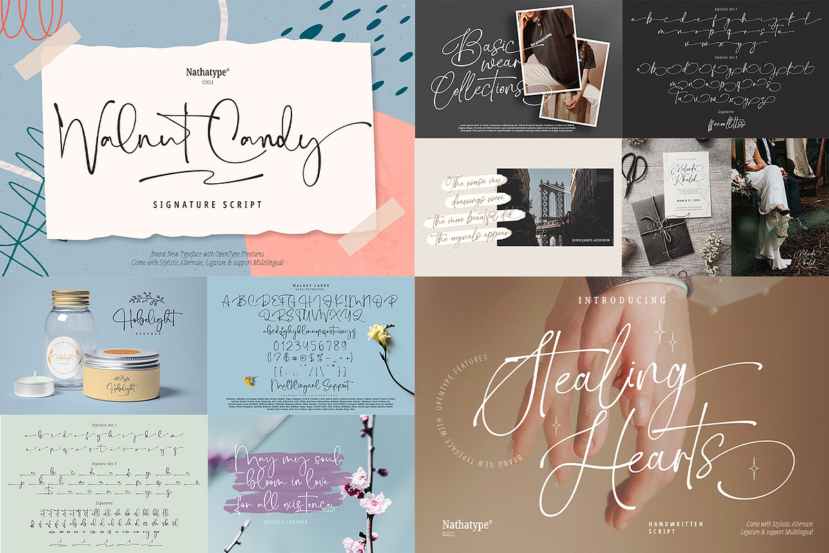 Modern Handwritten Font Bundle, a Script Font by Nathatype