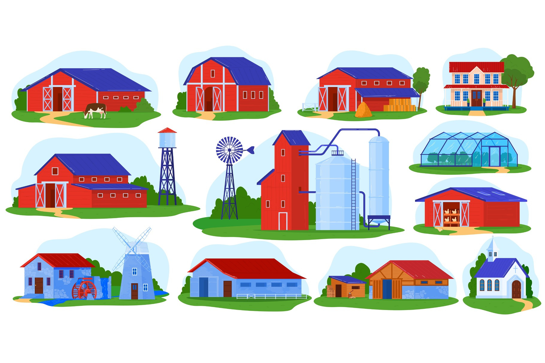 Farm building vector illustration | Illustrations ~ Creative Market