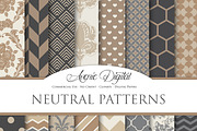 Neutral Patterns Digital Paper, a Texture Graphic by Avenie Digital