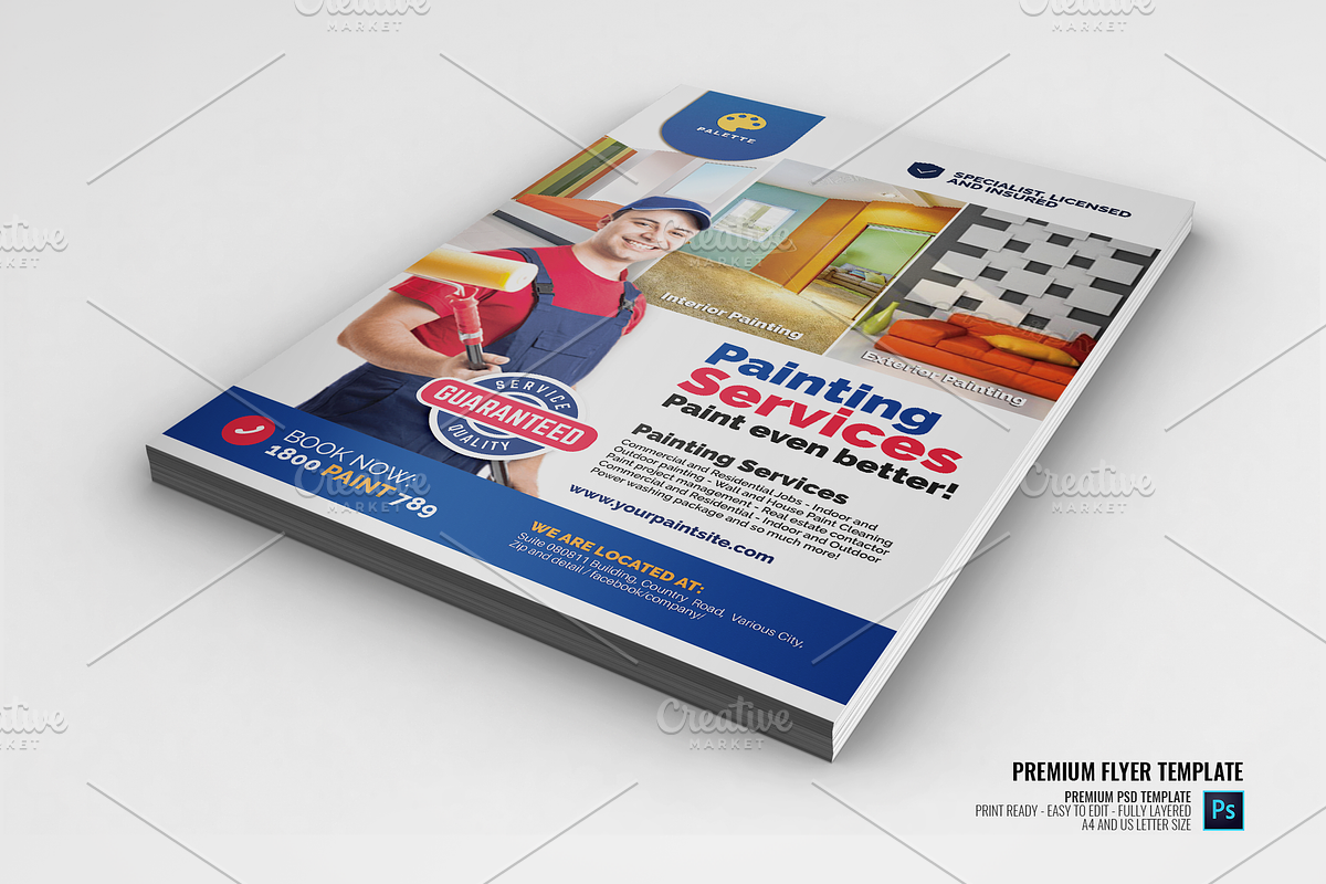 Paint Company Promotional Flyer, a Flyer Template by PSDPixel