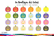 50 Rainbow Jack-O-Lantern Clip Art, a Decorative Illustration by La ...