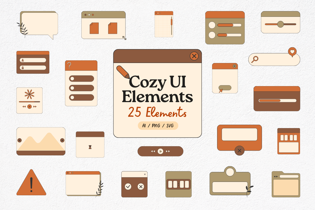Cozy UI Elements | Creative Market