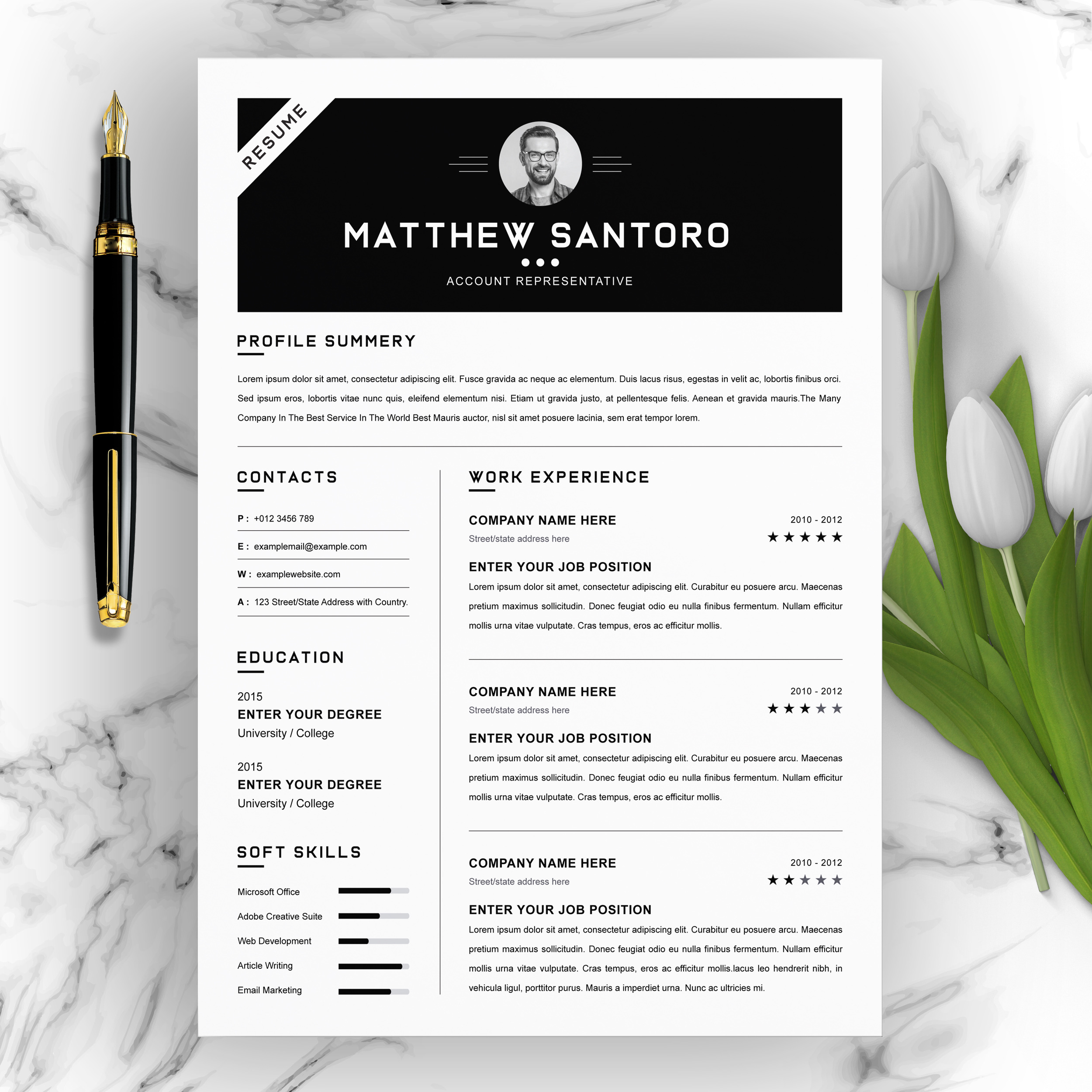 Simple Resume Design 2021, a Resume Template by ResumeInventor