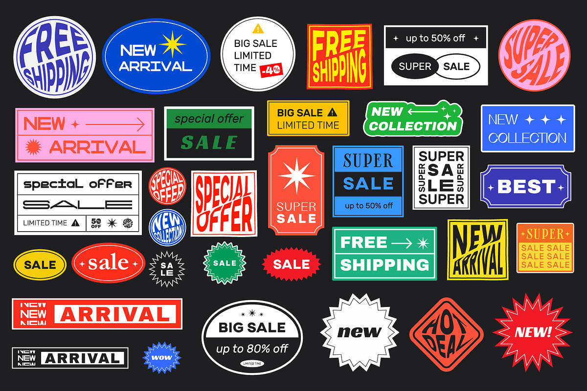 Sale Promo Stickers Collection