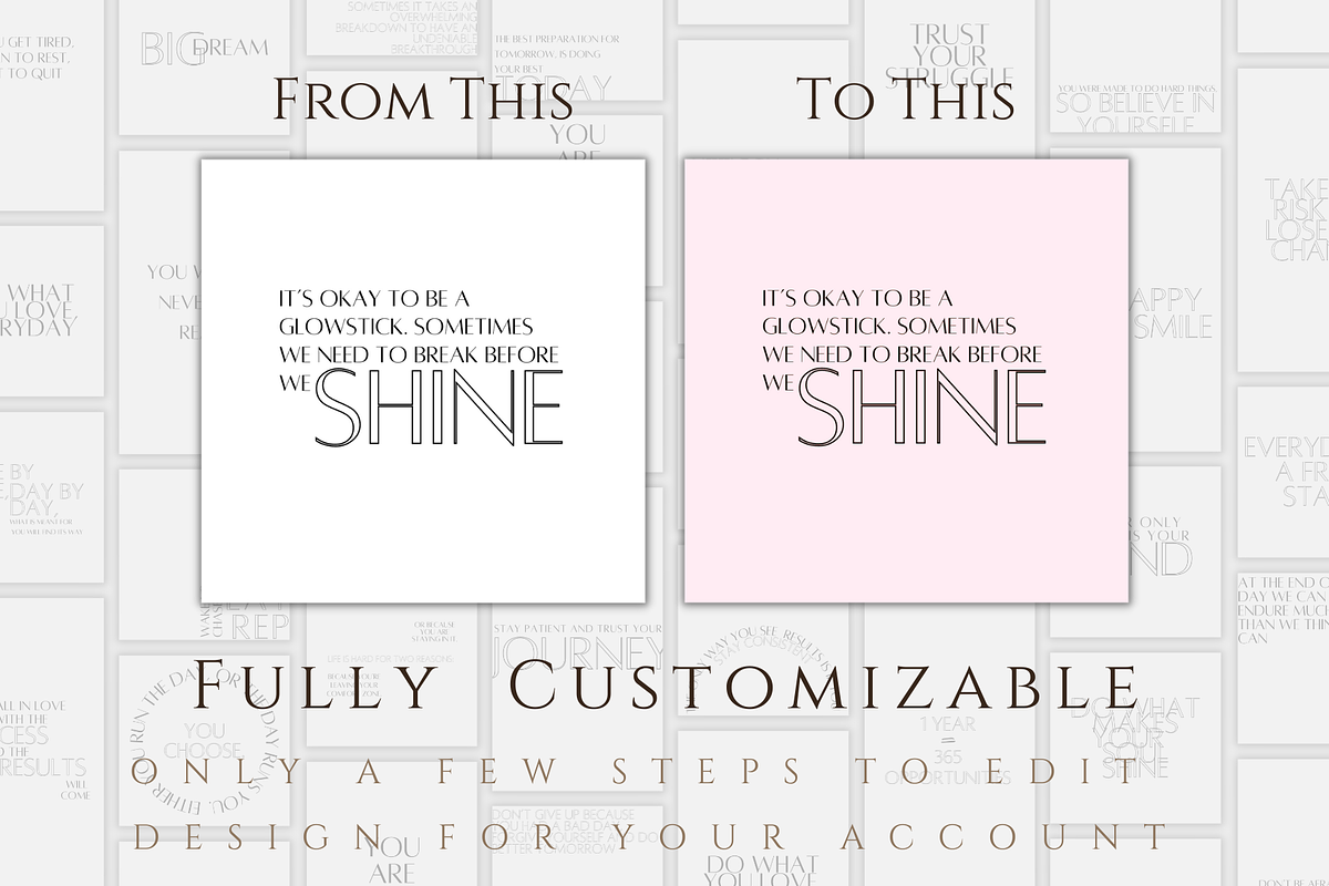 Motivation Quote Canva Template Pack, a Social Media Template by ...