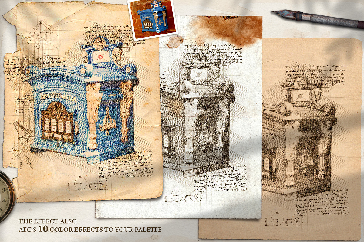 Da Vinci Sketch Photoshop Action