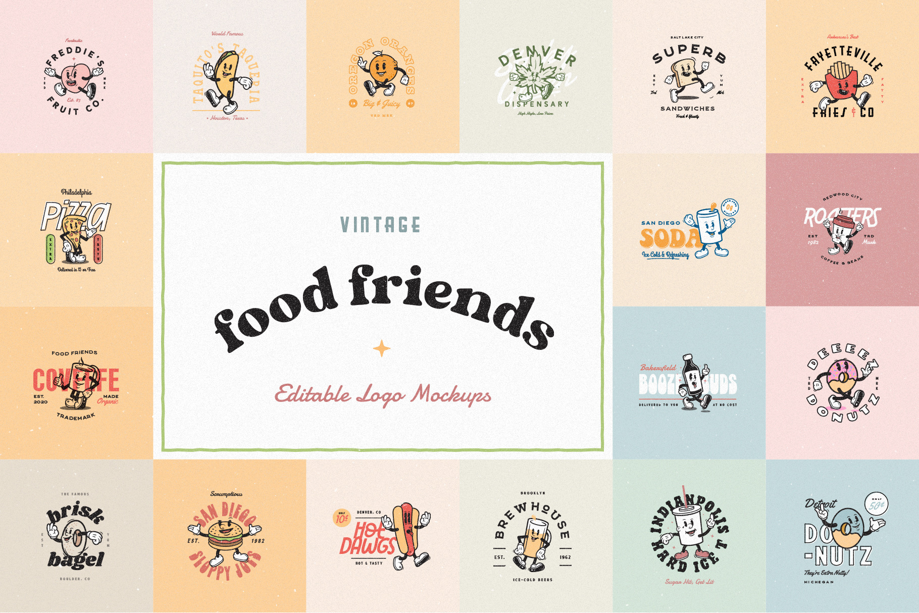 Food Friends Editable Logo Templates, a Branding & Logo Template by Staple.