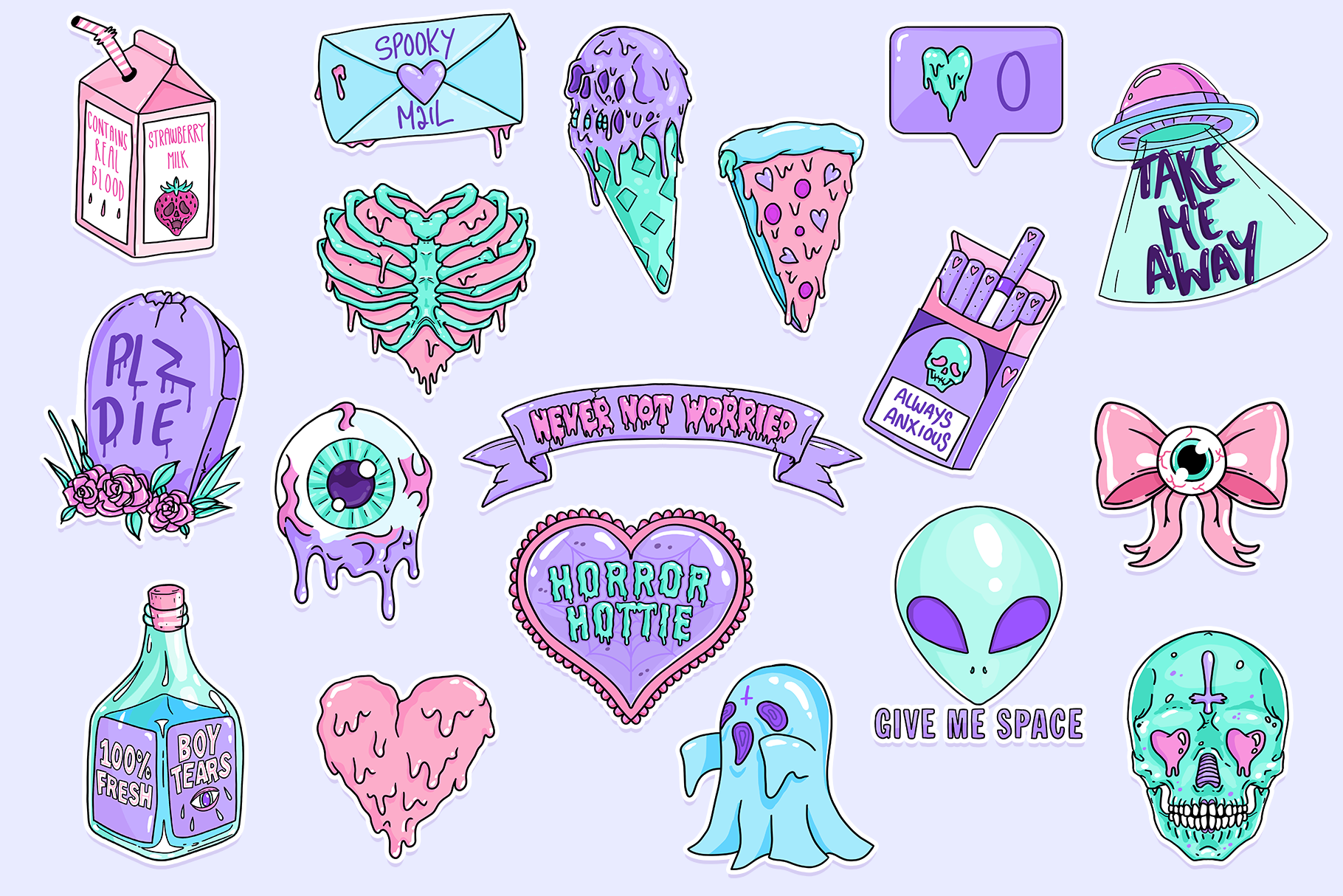 Pastel Goth Illustrations