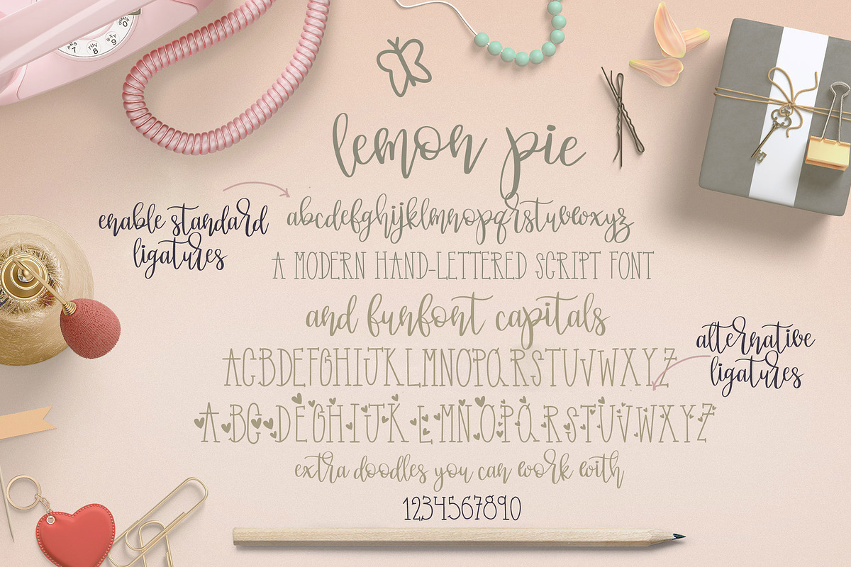 Font Duo, Lemon Pie and FunFont, a Script Font by Graphic House Design P.C
