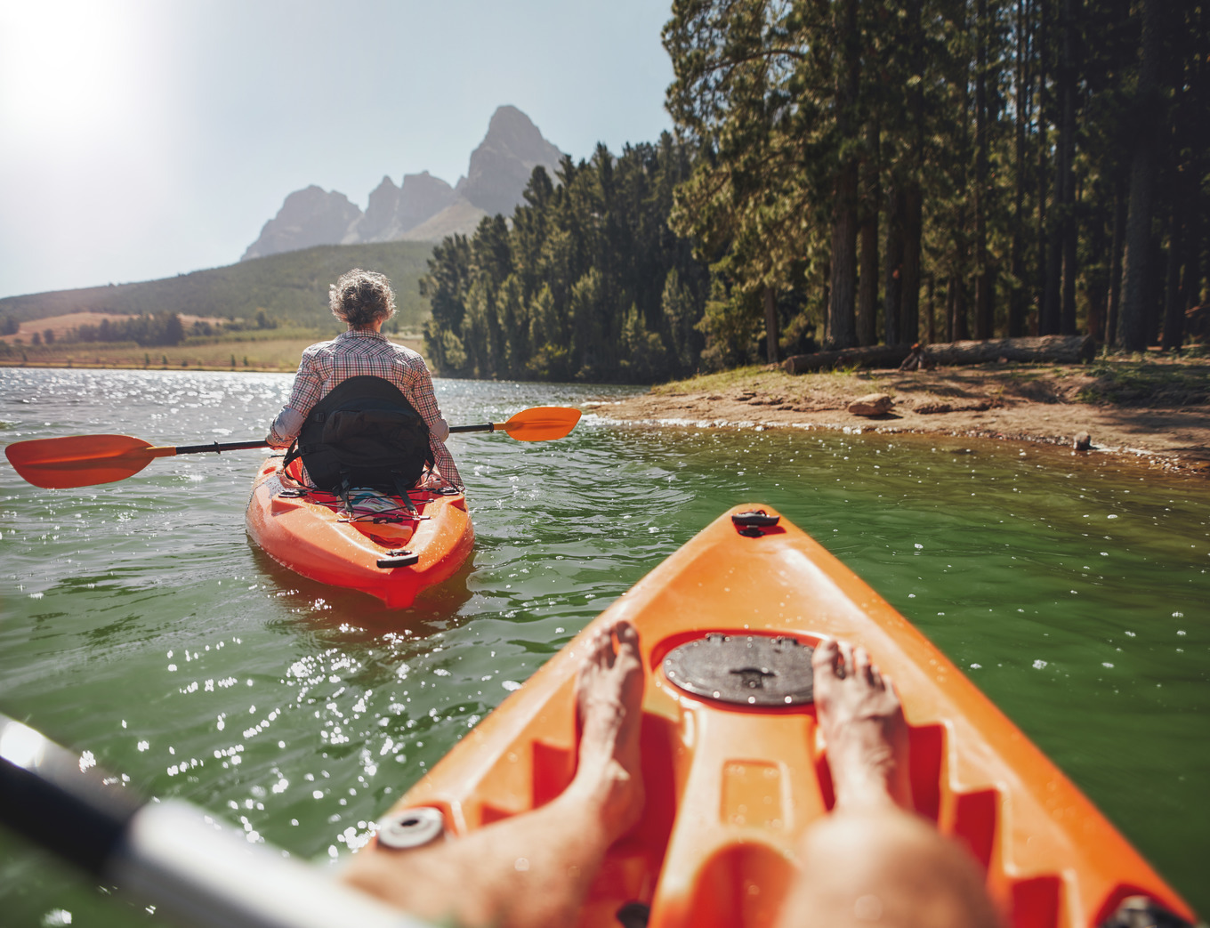 Couple canoeing in the lake, a Nature Photo by Jacob Lund
