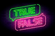 True and false neon sign | Textures ~ Creative Market