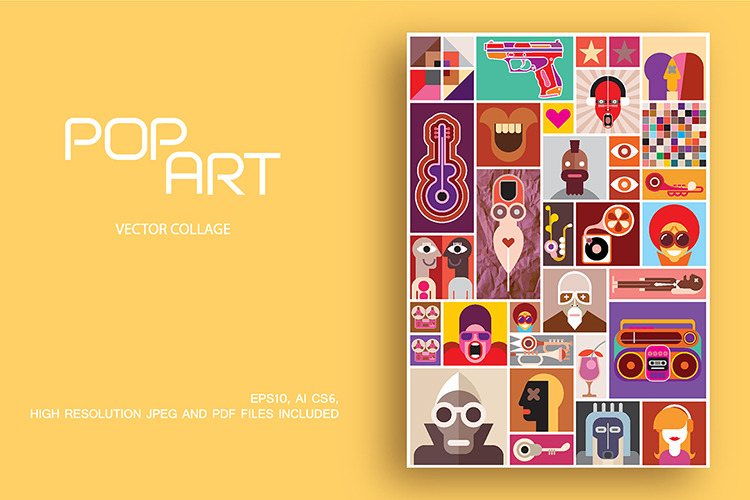 Abstract Pop Art collage (2 artwork), an Illustration by danjazzia ...