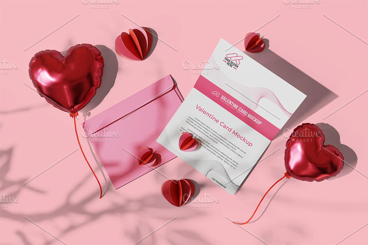 Valentines Day Card Mockups, a Product Mockup by Pixie Creative
