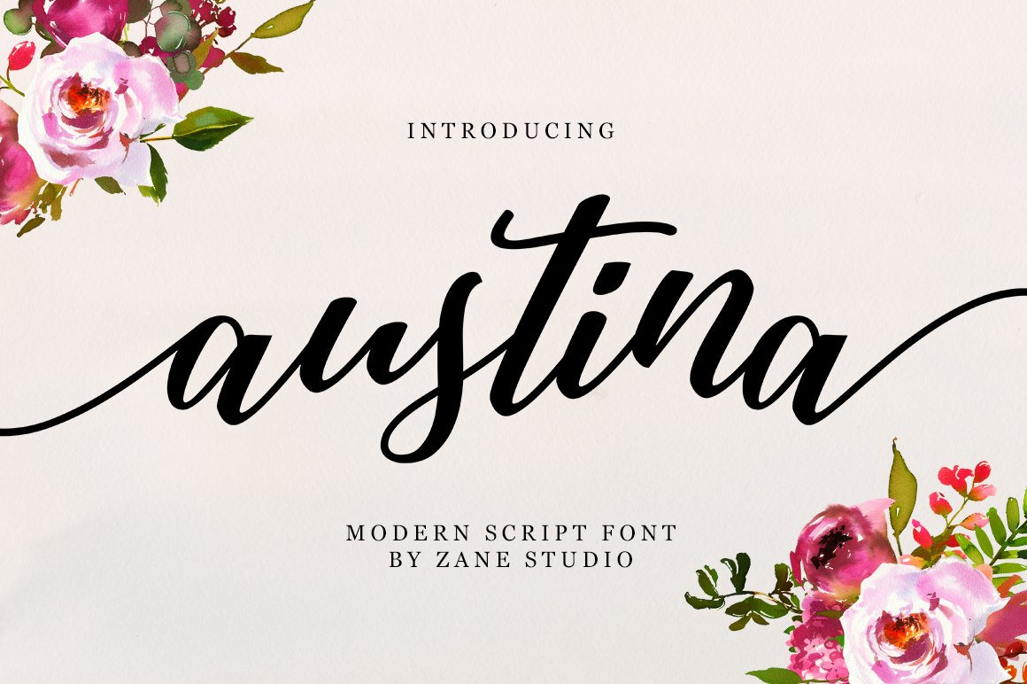 Austina Script, a Script Font by Zane Studio