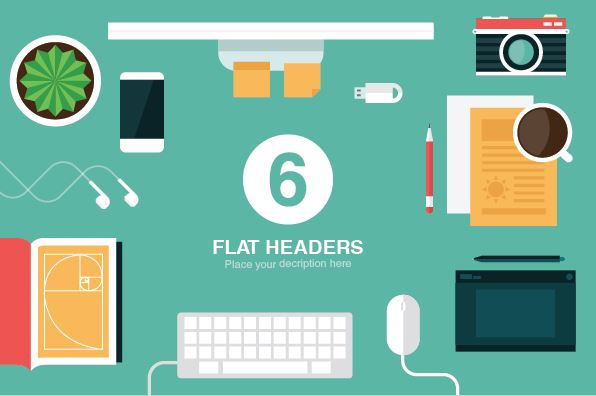 Flat vector headers, an Icon by vectorprro | Creative Market