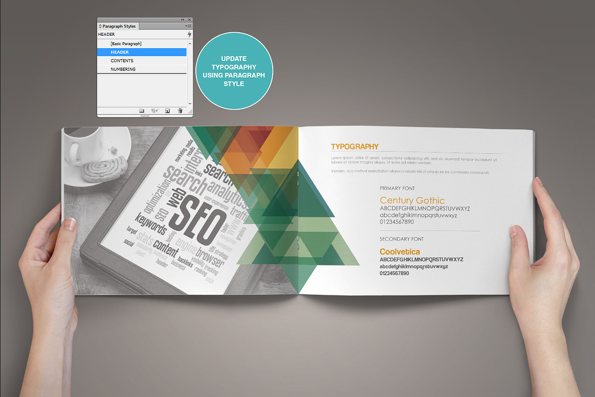 The Shapes-Brand Guidelines Template, a Brochure Template by ZippyPixels