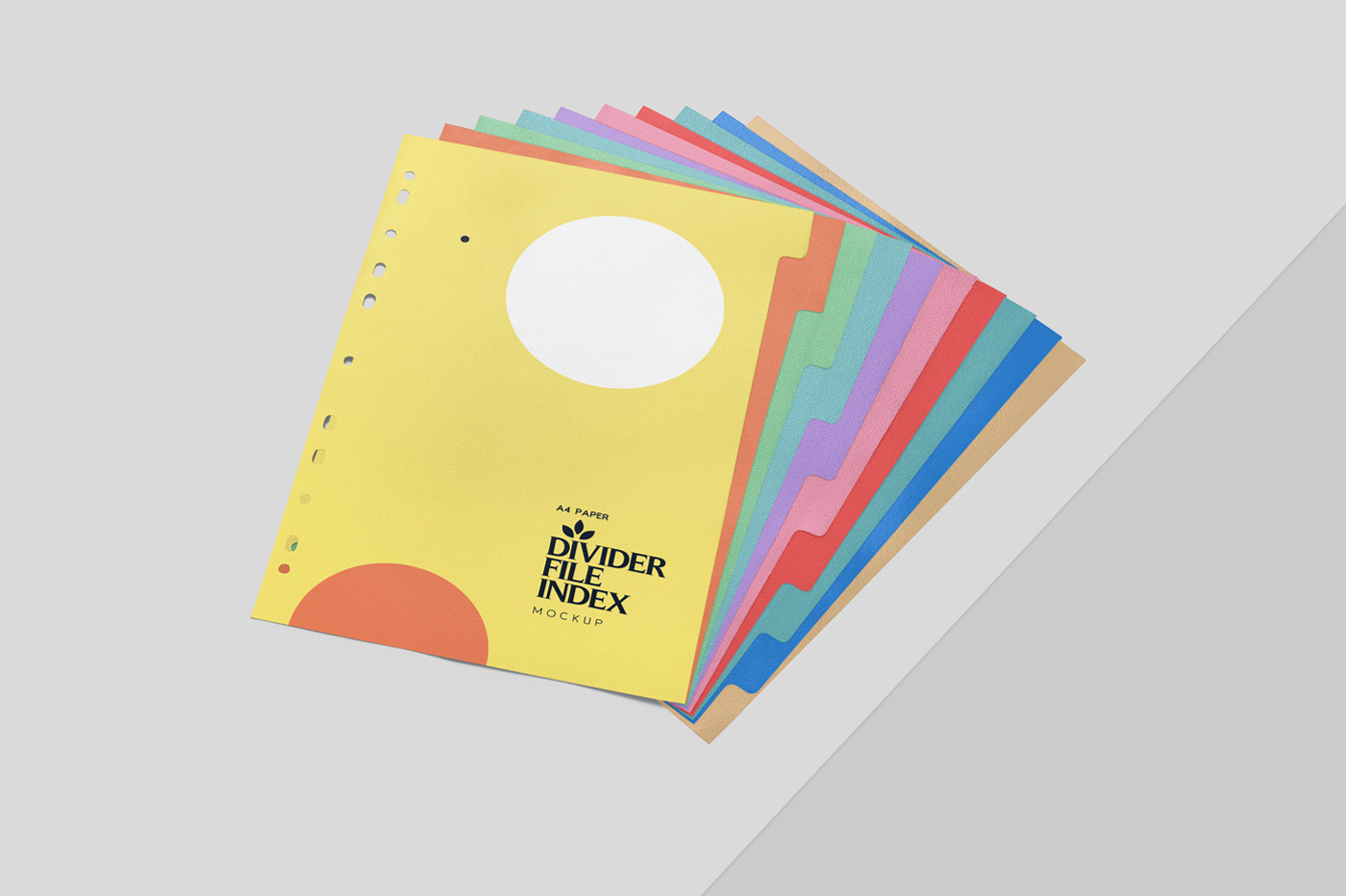 A4 Index File Separator Mockups, a Product Mockup by GfxFoundry