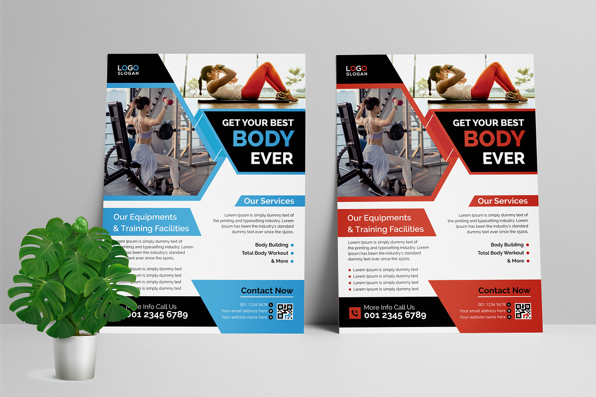 Gym poster design template