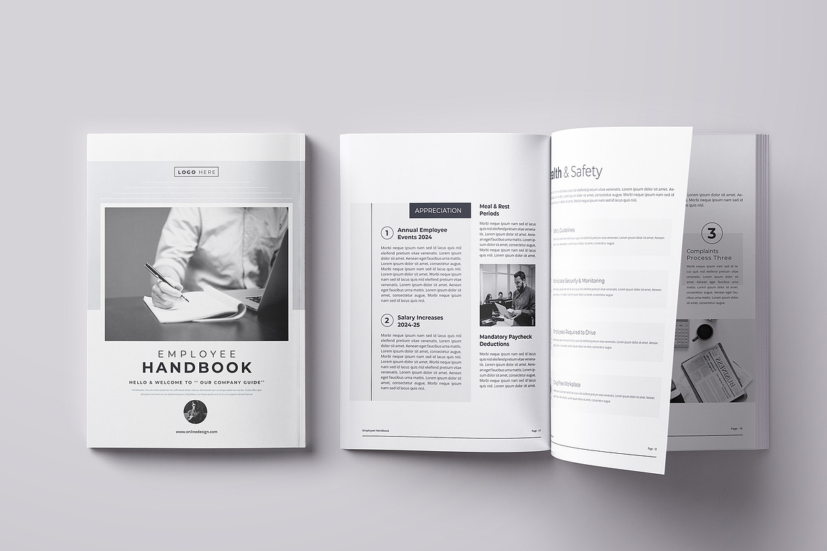 Employee Handbook | Word & Indesign, a Brochure Template by obayes