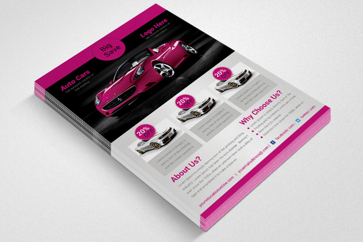 Auto Car Flyer Template, a Flyer Template by Psd Templates