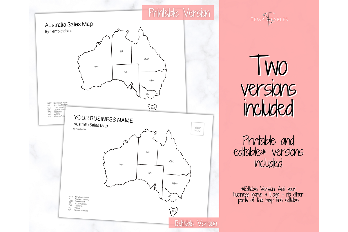 Australia Sales Map - Editable Color In Tracker