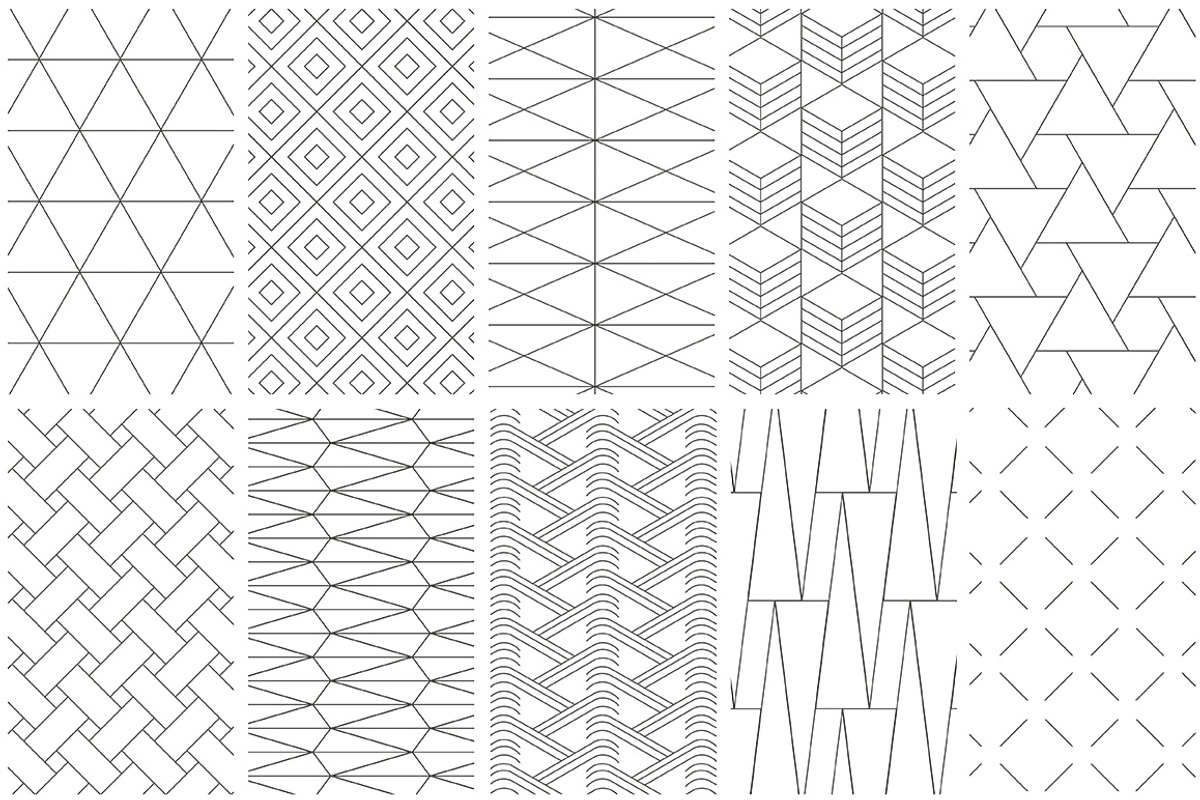 Simple Line Geometric Patterns, a Pattern Graphic by Youandigraphics