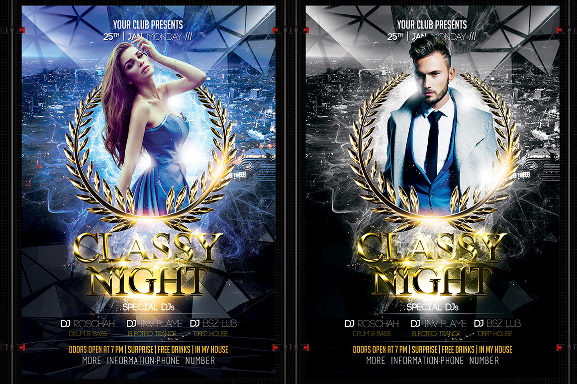 Classy Night Flyer Template, a Flyer Template by Basez Flyers