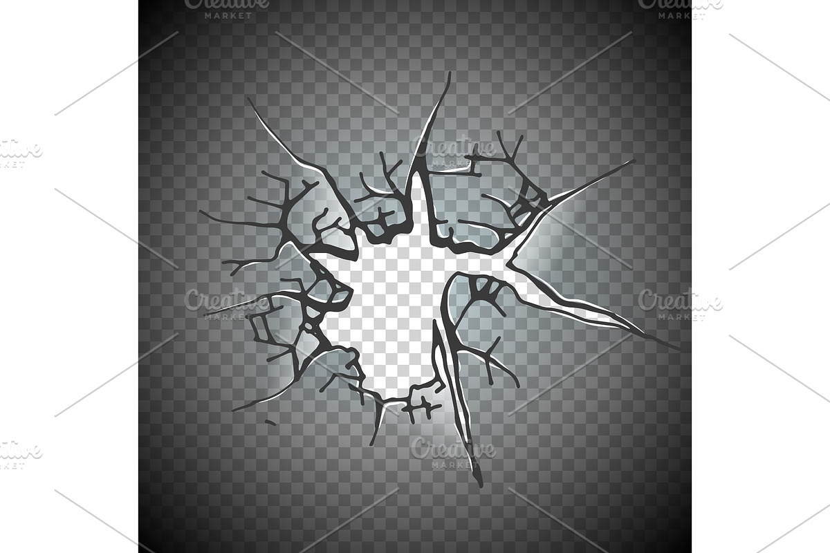Broken window glass. Realistic, a Texture Illustration by the8monkey ...