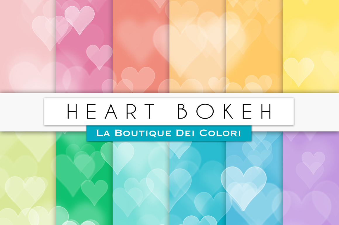 Heart Bokeh Digital Paper, a Pattern Graphic by La Boutique dei Colori
